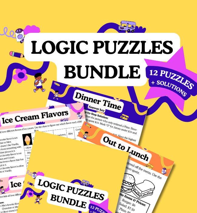 3rd + 4th Grade Logic Puzzles Download - Etsy