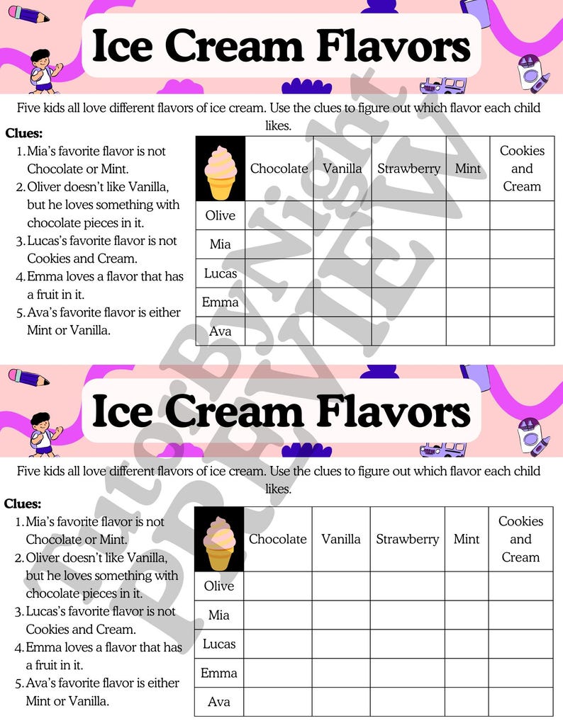 3rd + 4th Grade Logic Puzzles Download - Etsy