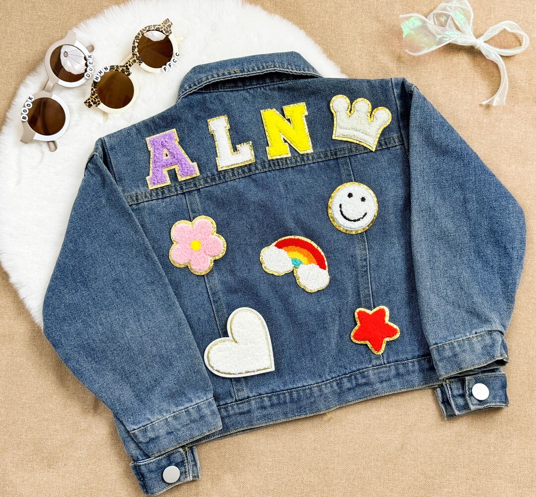 Kids Personalized Denim Jacket,customized Jean Patch Jacket,jean Jacket ...
