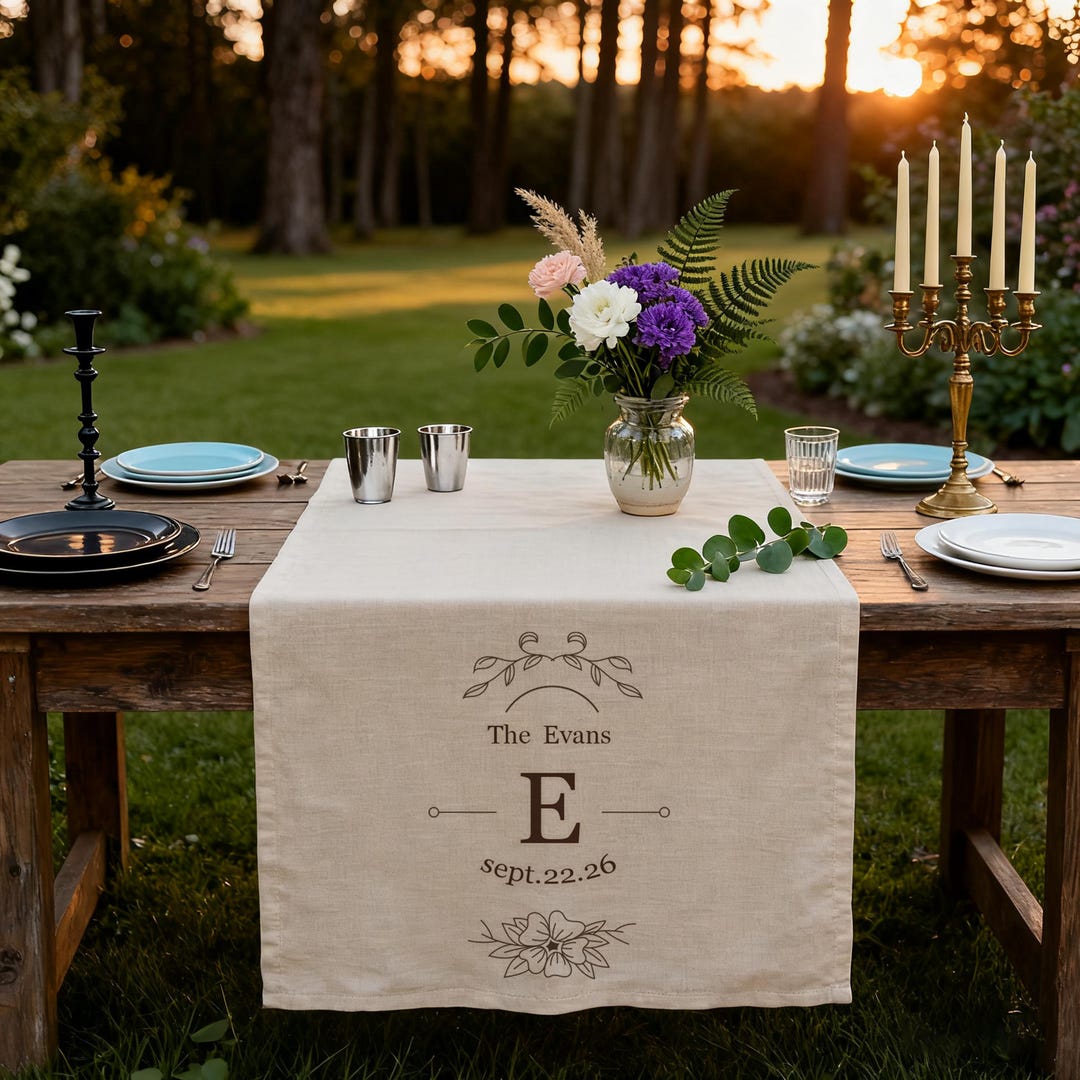 Custom Wedding Table Runner, Last Name Wedding Table Sign, Personalized ...