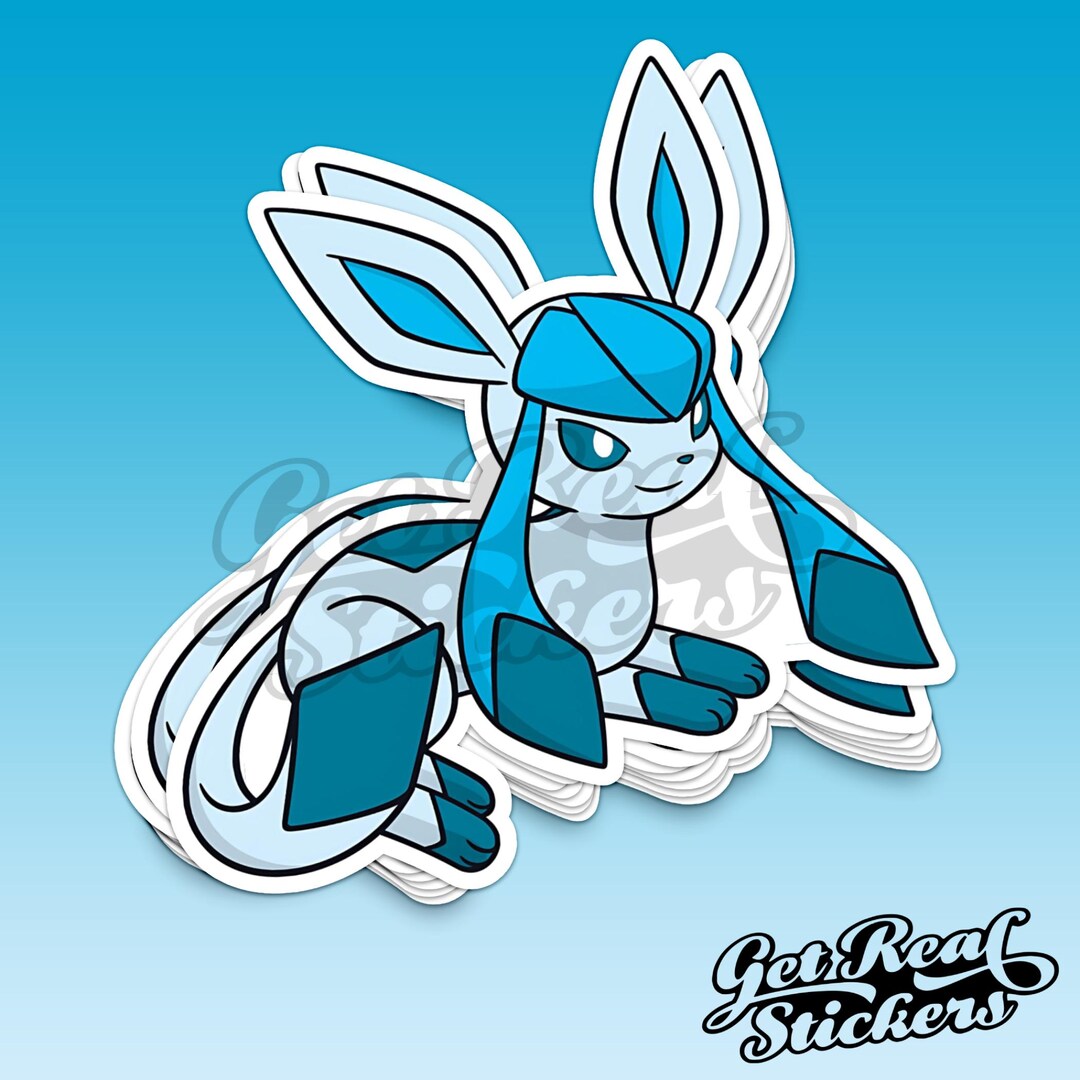 Glaceon Eeveelutions Blue Vinyl Sticker Pokemon Style Cute 2, 3, and 4 ...