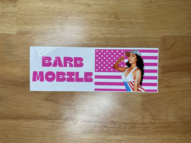 Barb Mobile Flag Bumper Sticker - Pink - Etsy