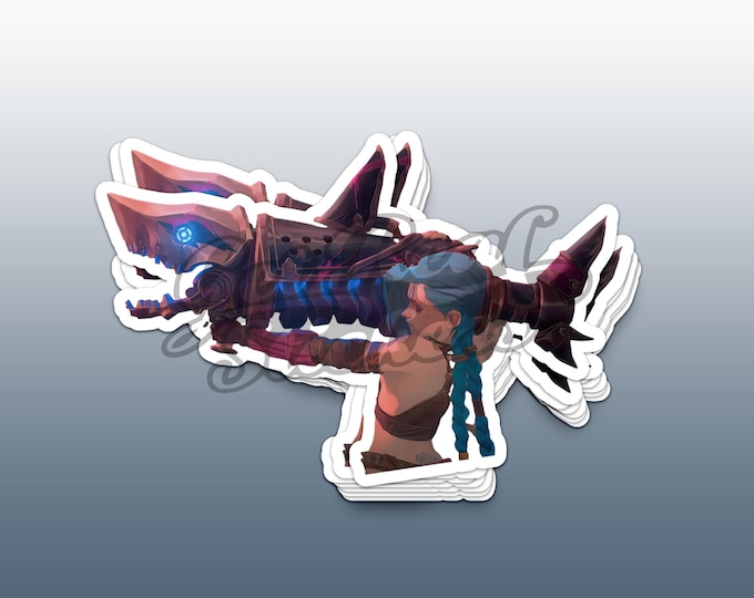 Jinx Firing Rocket Launcher Sticker | Arcane Anime League Vinyl Decals ...