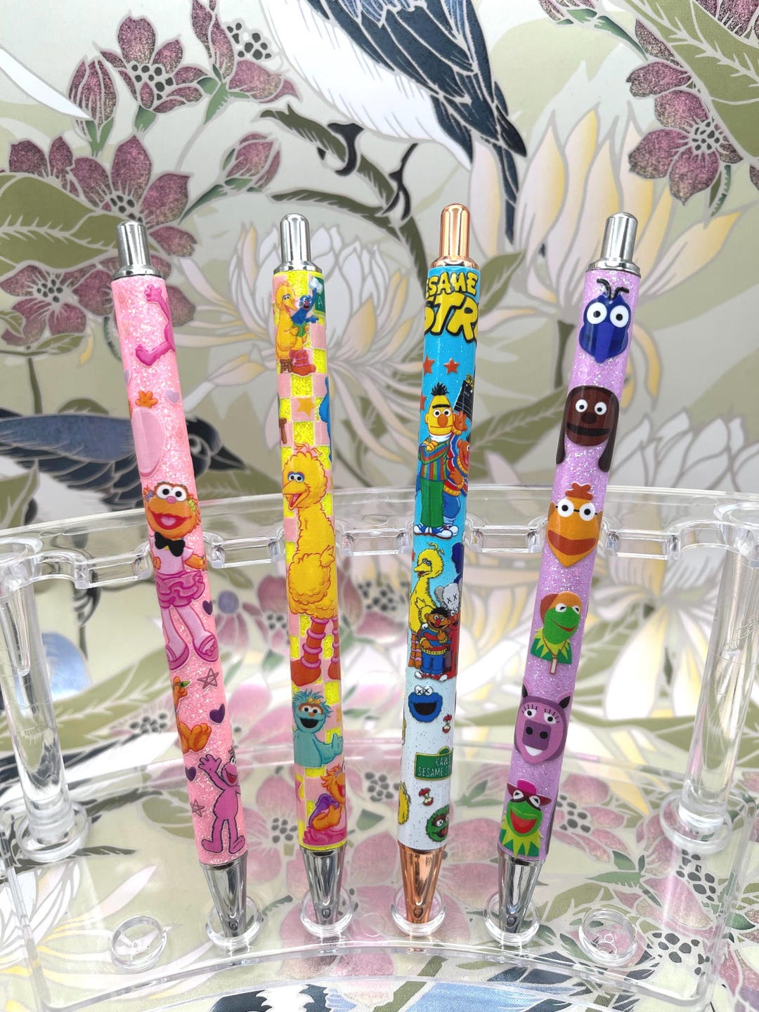 Character Glitter Pens Sesame Street Big Bird Zoe Bert and Ernie Elmo ...