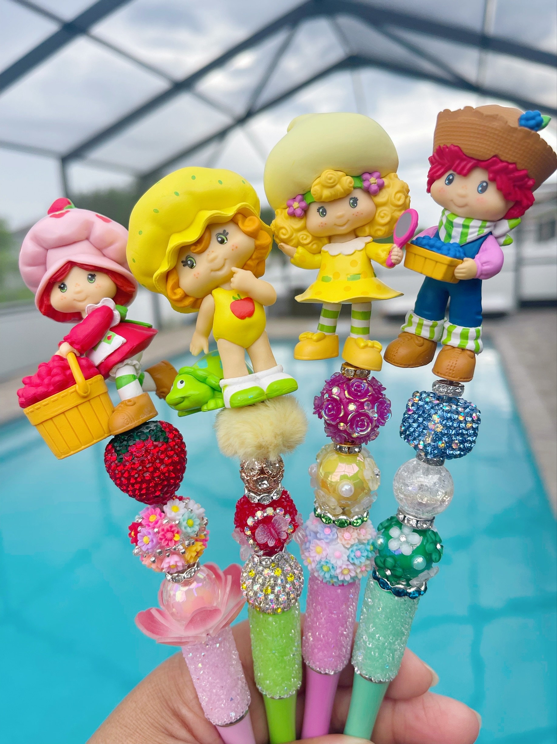 Character Pens Beaded Pen Custom Pen Strawberry Shortcake - Etsy