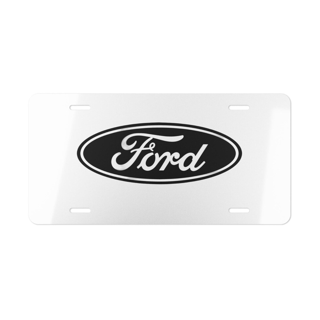 Ford Logo Vanity Plate Black and White Design, Car Accessory, License ...