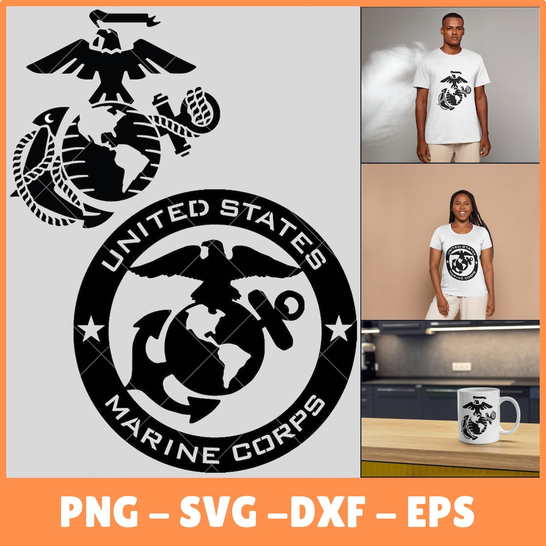 Marine Corps SVG USMC Logo Svg PNG Dxf Military Cut File for Circuit ...