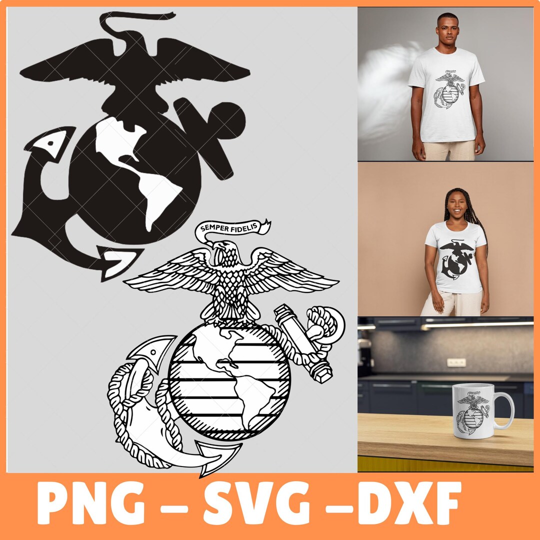 Marine Corps SVG USMC Logo Svg PNG Dxf Military Cut File for Circuit ...
