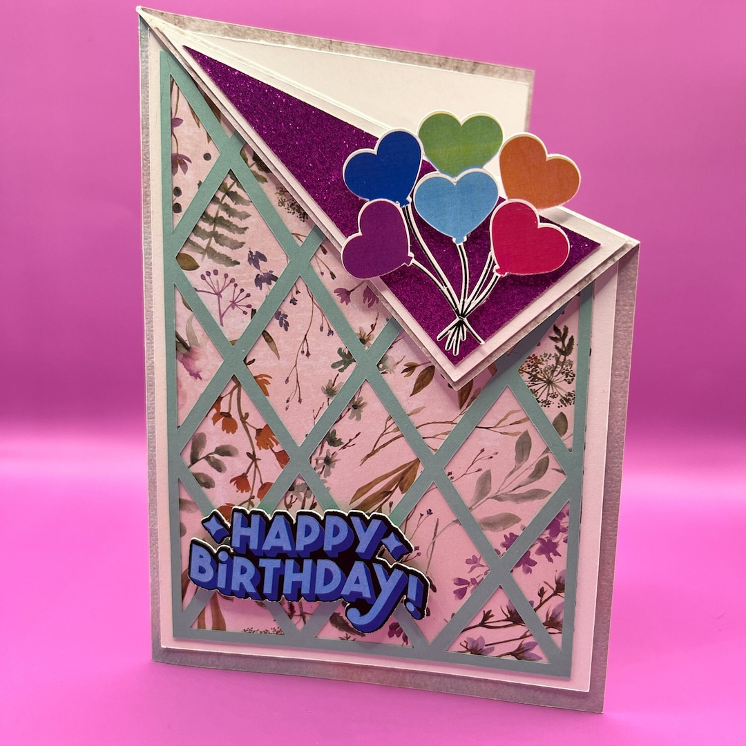 Folded Corner Happy Birthday Card - Etsy