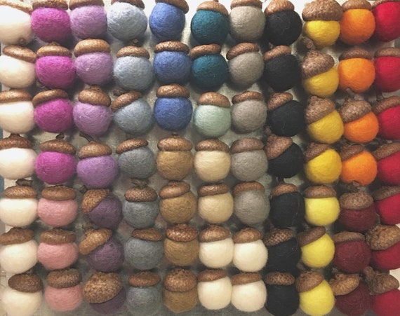 Felted Wool Acorn Magnet Felt Acorns Multiple Colors | Etsy