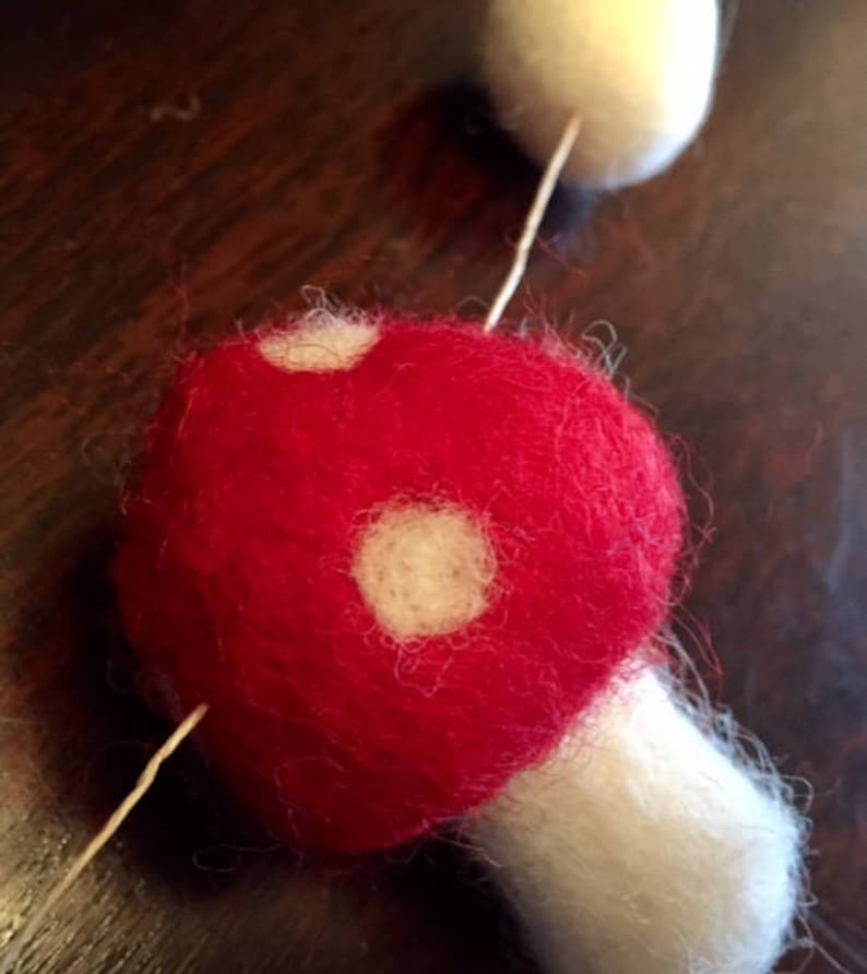 Felted Wool Mushroom Garland Felt Mushroom on Hemp String - Etsy