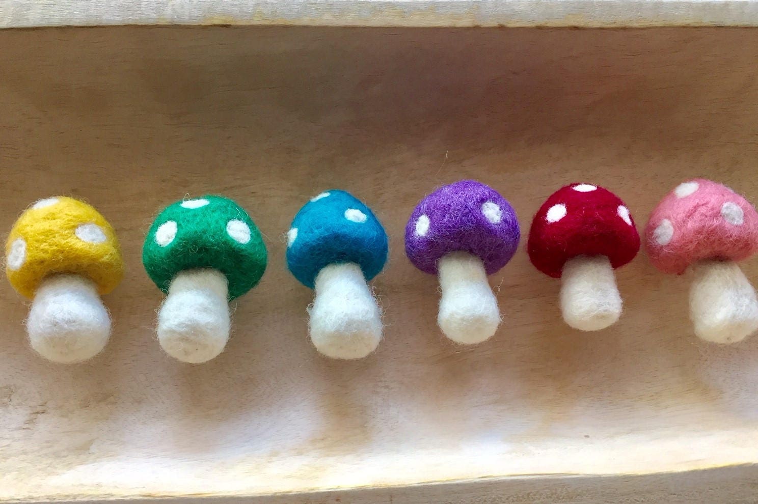 Felted Wool Mushroom Garland Felt Mushroom on Hemp String | Etsy