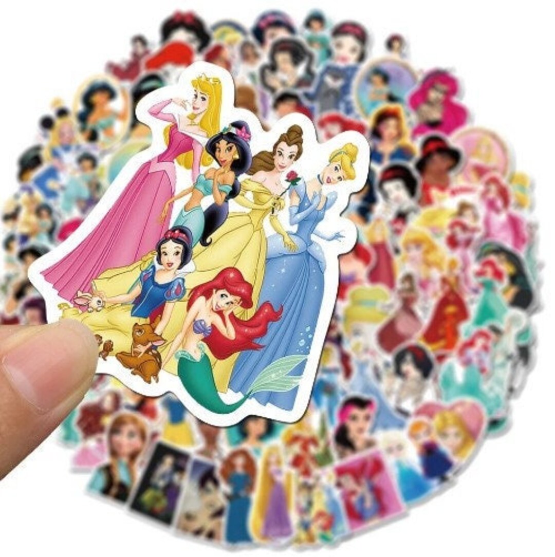 Disney Mix Cartoon Princess Sticker Pack 100 PCS - Etsy