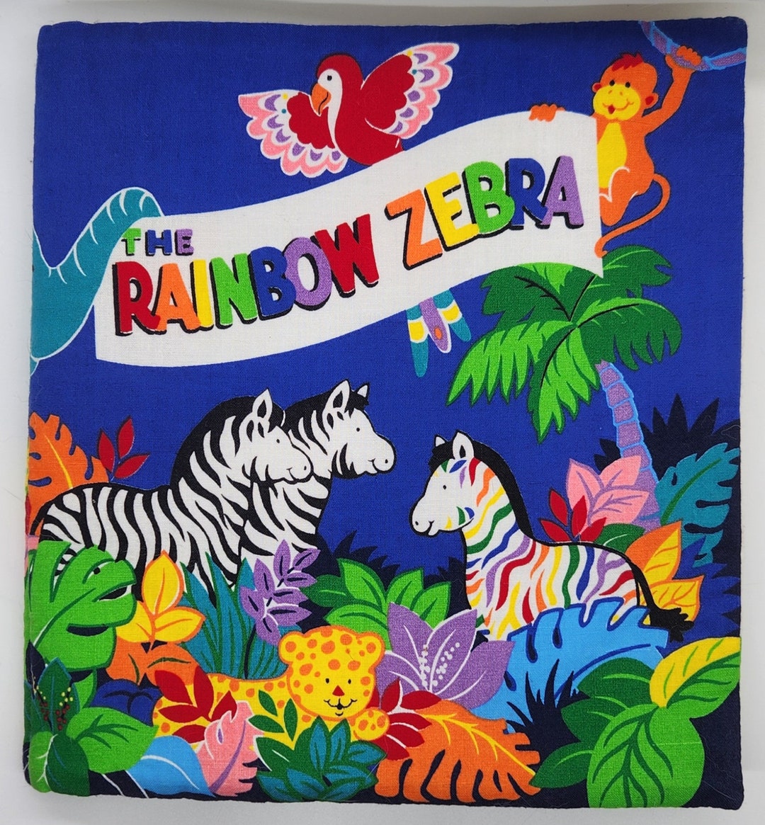 Vintage "the Rainbow Zebra" Fabric Children's Book - Etsy