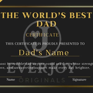 Father Certificate of Appreciation Printable | Best Dad Ever ...