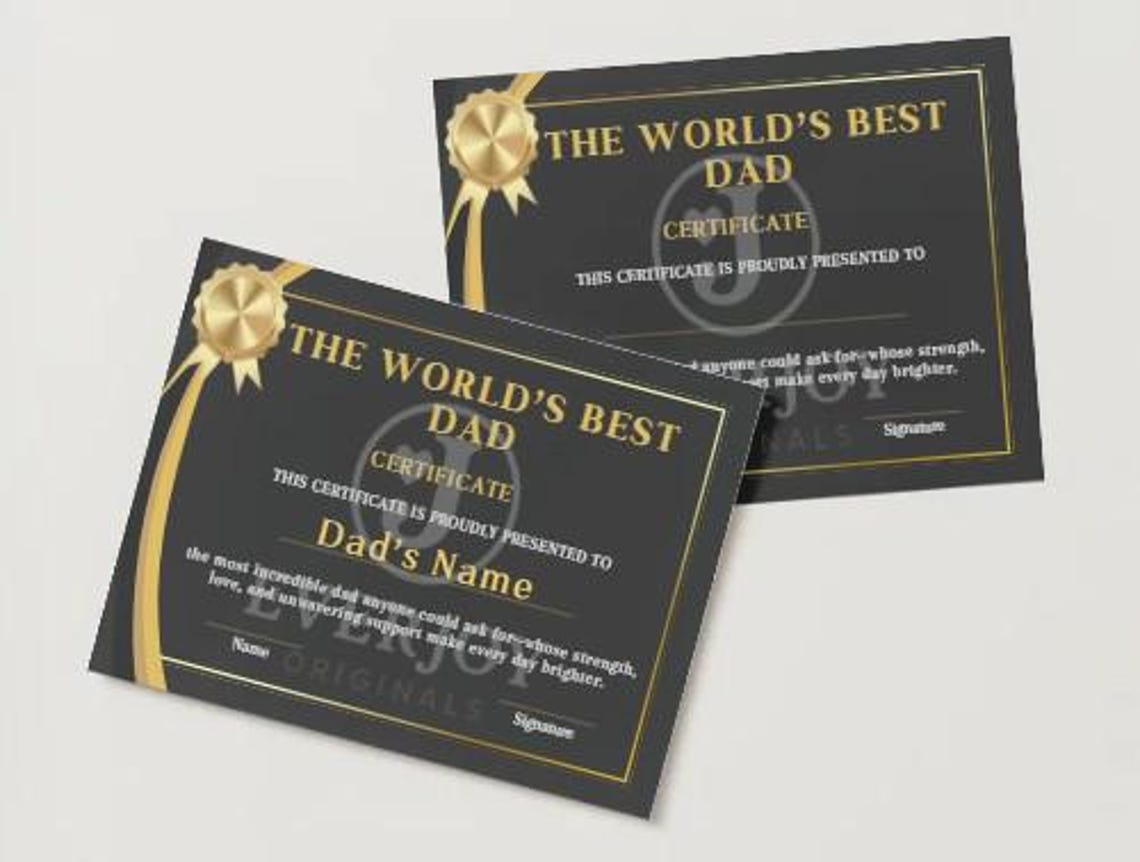 Father Certificate of Appreciation Printable | Best Dad Ever ...
