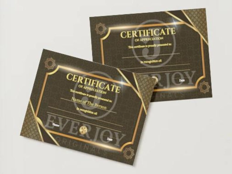 Customizable Certificate of Appreciation: Printable Fillable Award (PDF ...