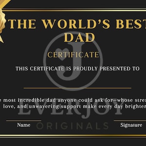 Father Certificate of Appreciation Printable | Best Dad Ever ...