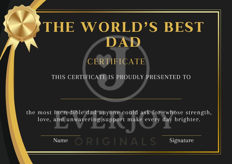 Father Certificate of Appreciation Printable | Best Dad Ever ...