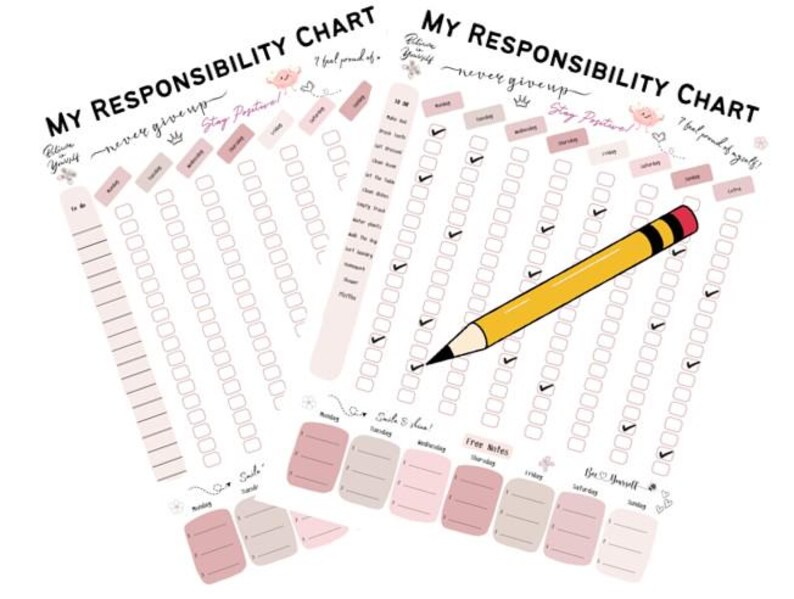 ADHD Printable Responsibility Chart for Kids | Chore Chart, Daily ...