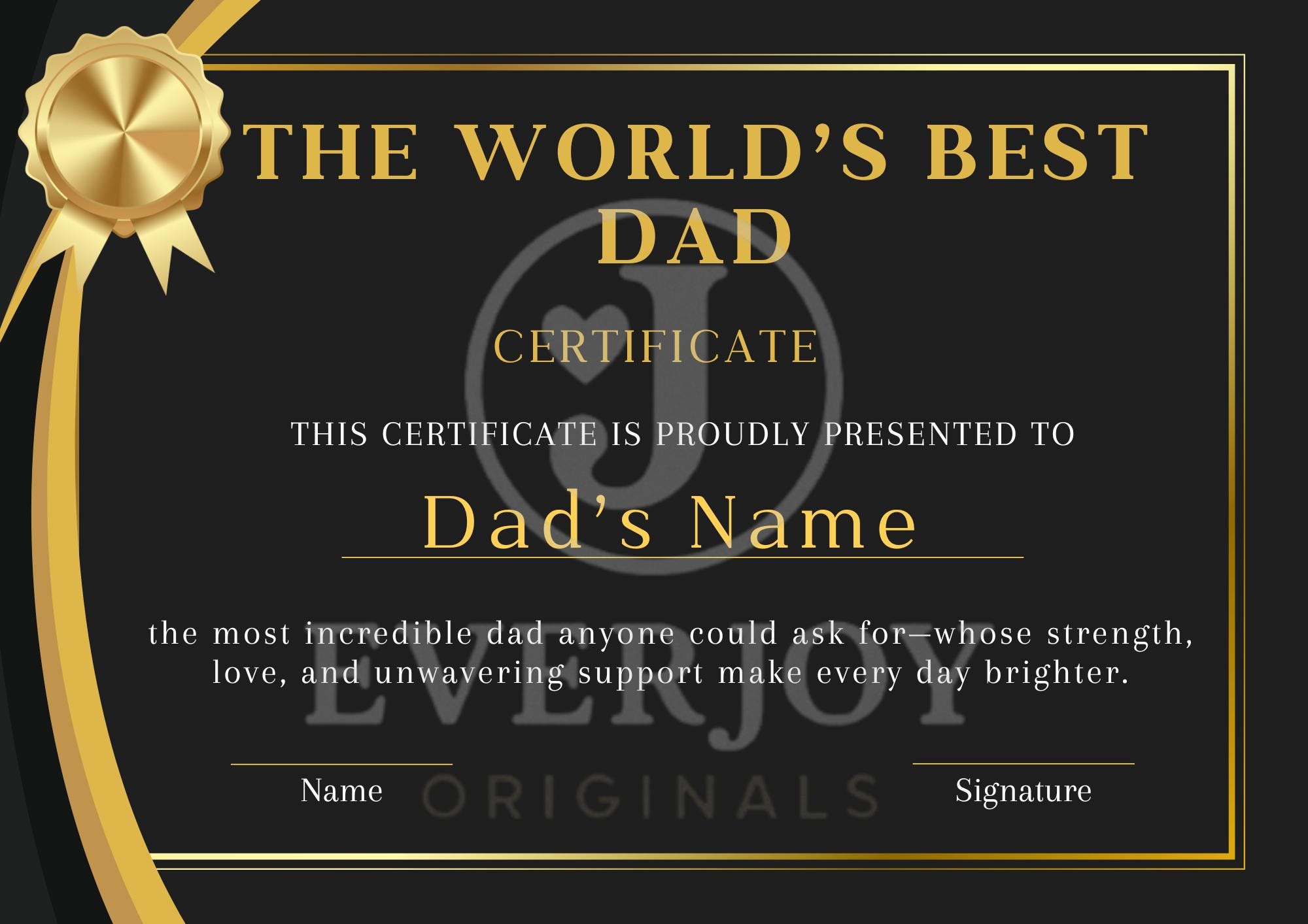 Father Certificate of Appreciation Printable | Best Dad Ever ...