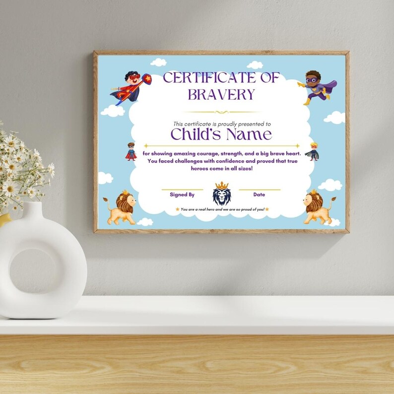 Certificate of Bravery Printable, Encourage Your Child, Confidence ...