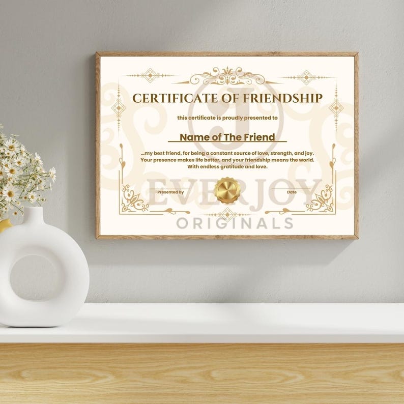 Best Friend Forever Certificate, Friendship Certificate, Best Friend ...