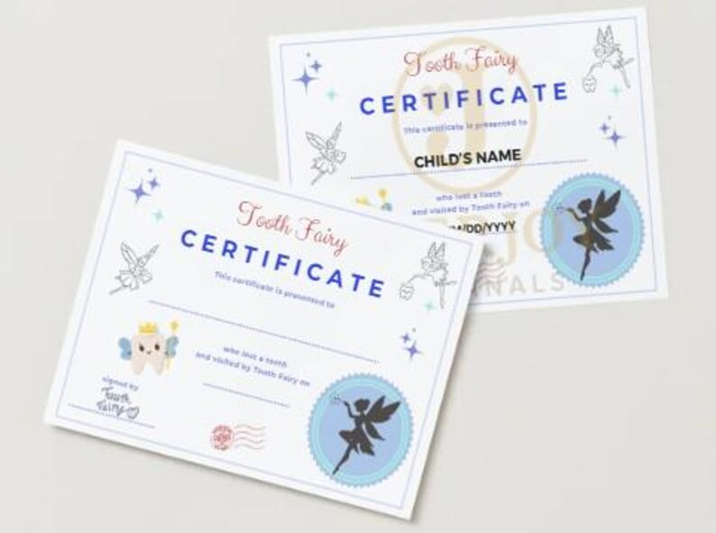 First Lost Tooth Certificate Tooth Fairy Award First Lost Tooth Award ...