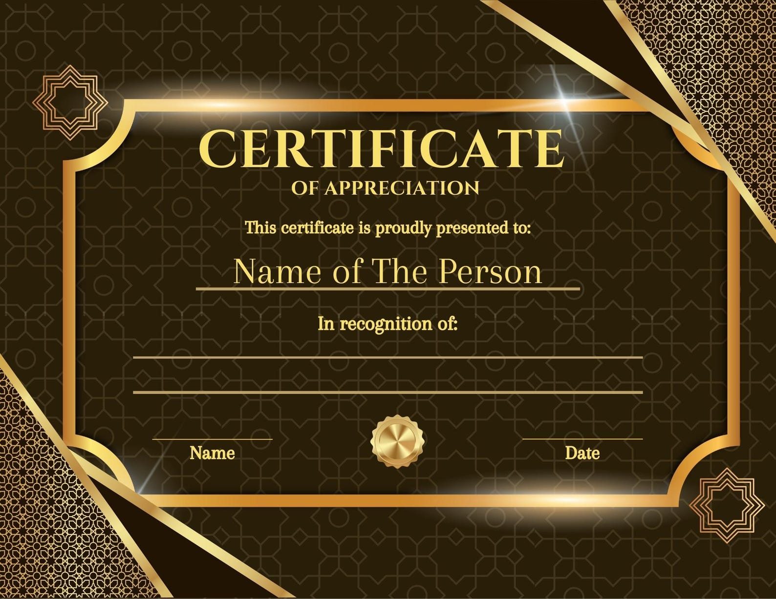 Customizable Certificate of Appreciation: Printable Fillable Award (PDF ...