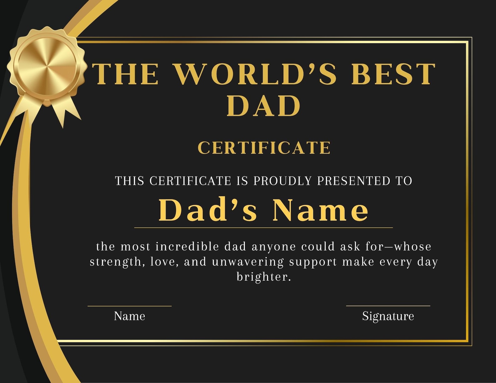 Father Certificate of Appreciation Printable | Best Dad Ever ...