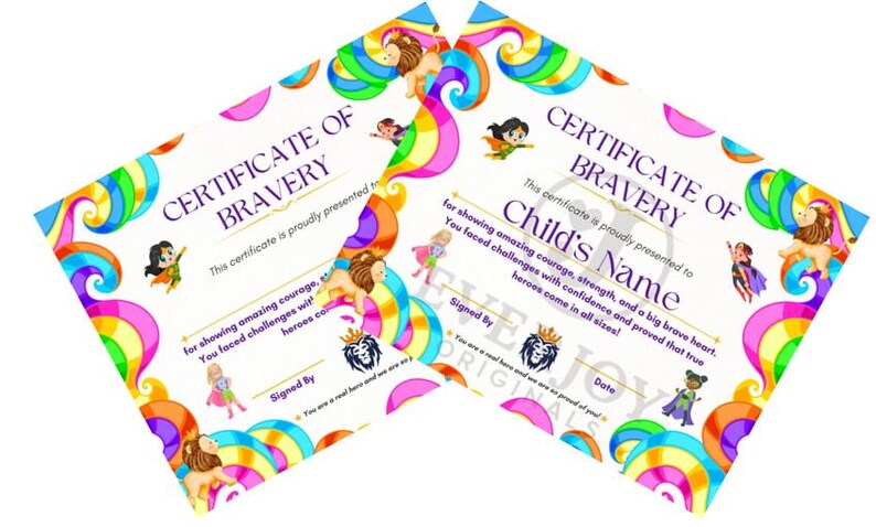 Bravery Certificate Printable for Girls – Courage Award Certificate PDF ...