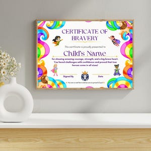 Bravery Certificate Printable for Girls – Courage Award Certificate PDF ...
