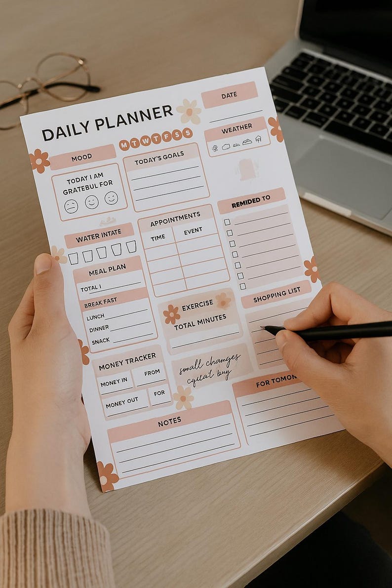 Detailed Daily Planner Printable, Daily Schedule Planner, Goals to Do ...