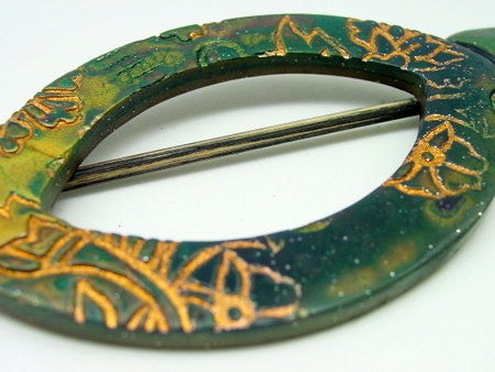 Golden Patterns Hair or Shawl Pin Polymer Clay Tutorial | Etsy