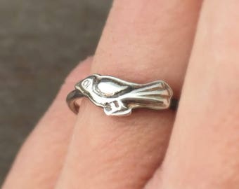 Bird ring sterling silver ring delicate ring made to | Etsy