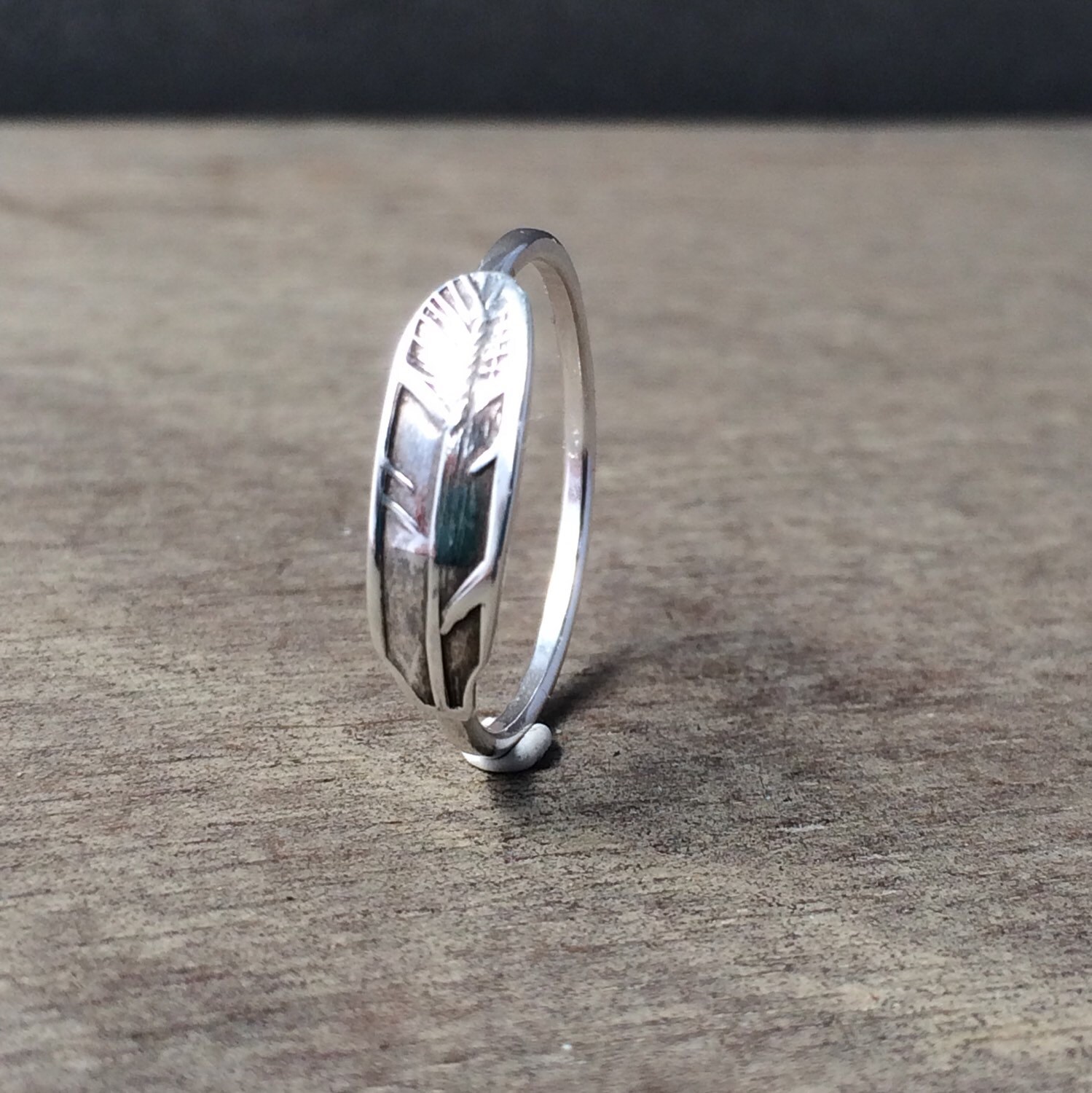 Feather Ring Made to Order Sterling Silver Stacking | Etsy