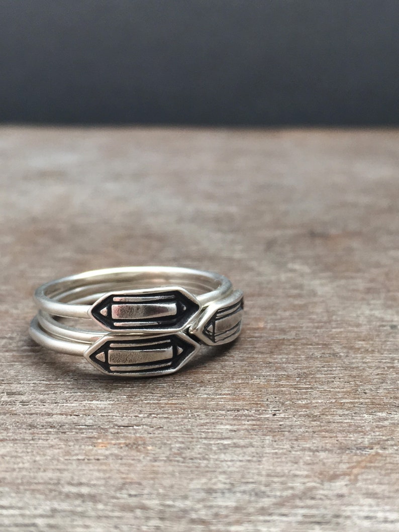 Crystal Stacking Rings Sterling Silver Rings Unique Rings - Etsy