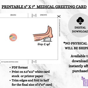 PRINTABLE Funny Medical Greeting Card - Keep It Up! for Healthcare ...