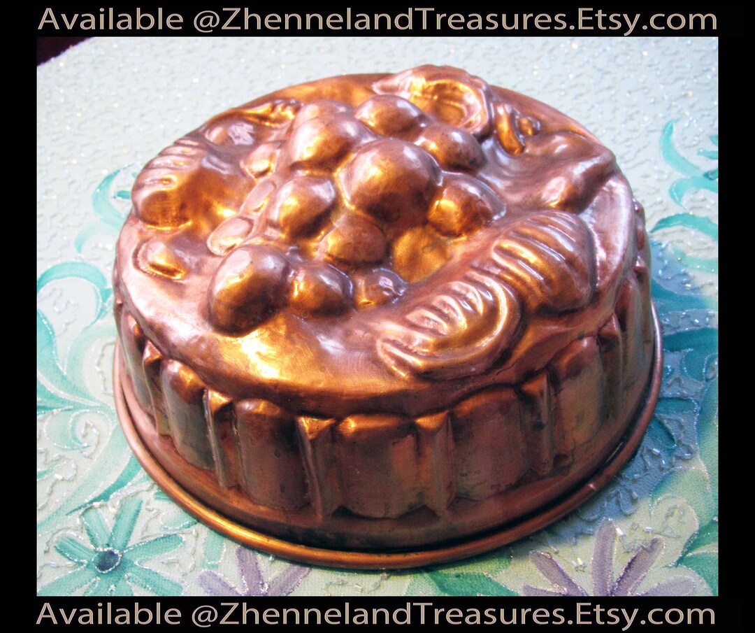 Vintage Round Hammered COPPER Food "fruits" Mold for Shaping Desserts ...