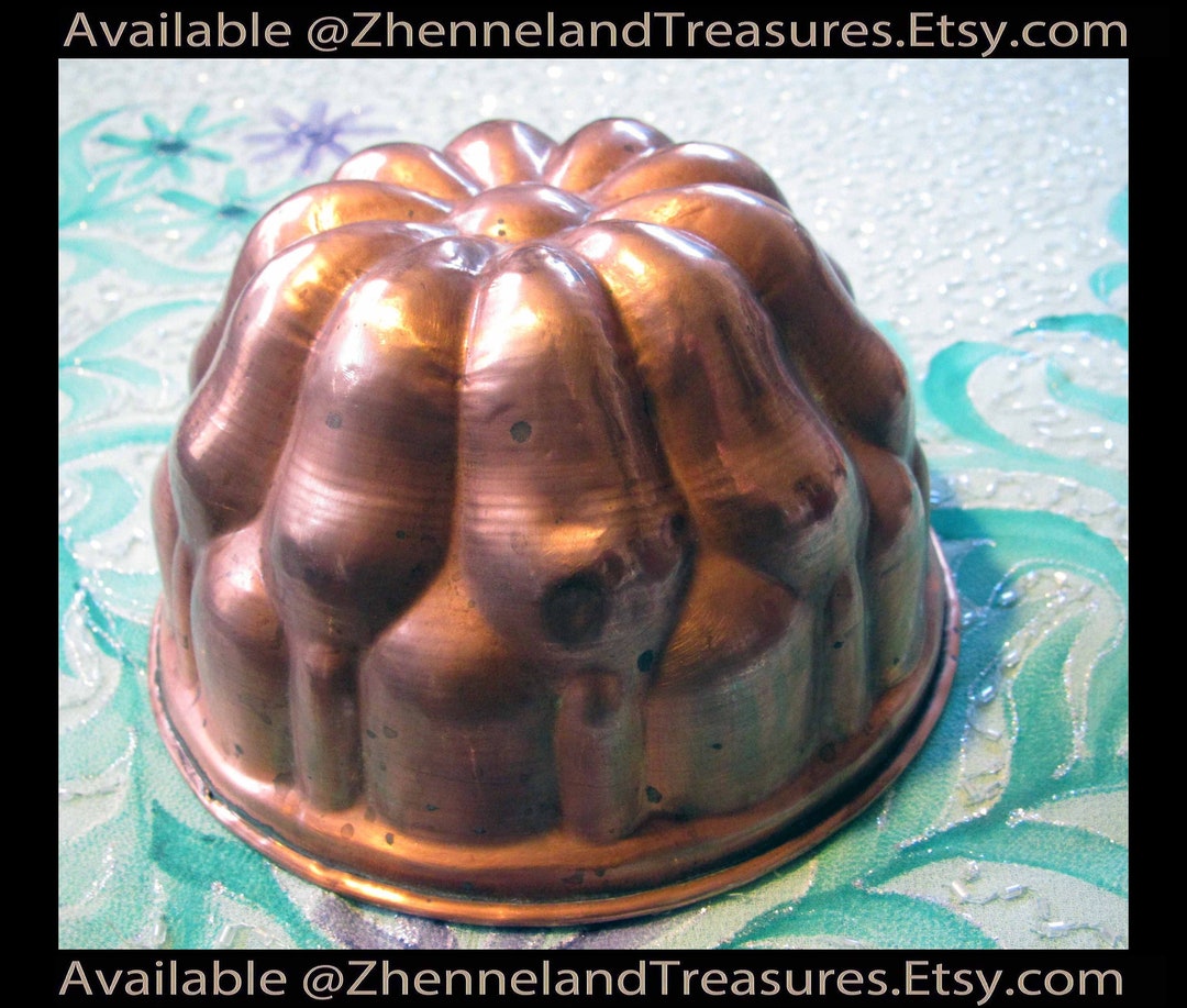 Vintage Copper Food Mold, Tin-lined 6" X 4" Round for Shaping Desserts ...