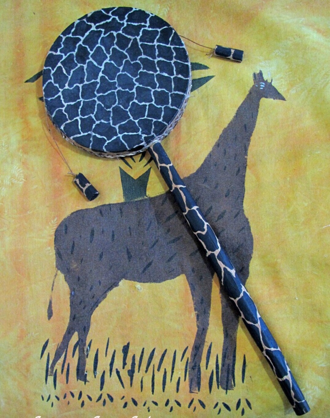African Hand Held Shake Rattle Drum/ Traditional Tribal Percussive ...