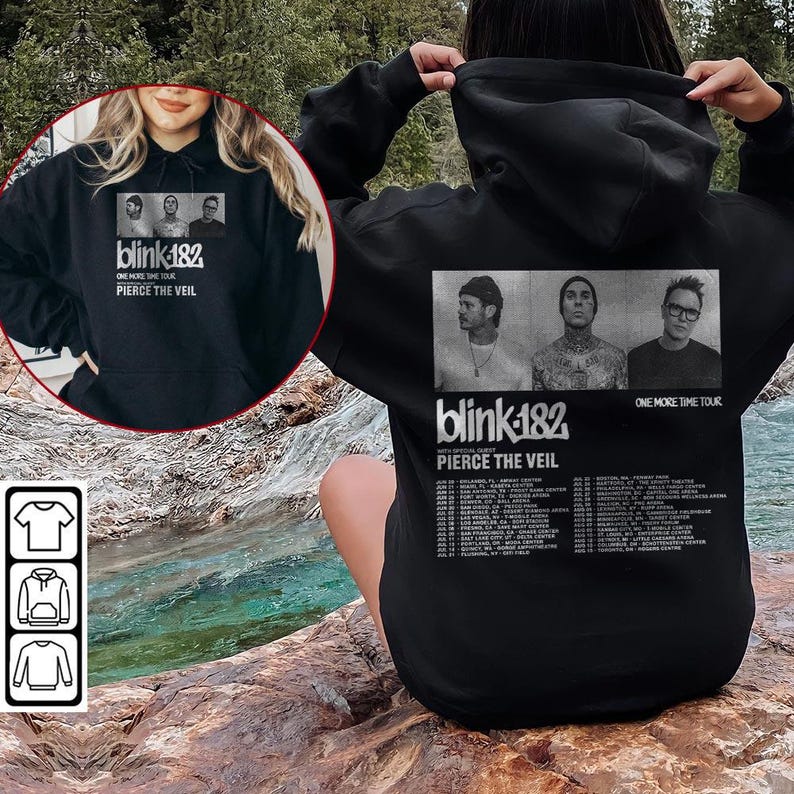 Blink 182 One More Time 2024 Tour Music Shirt 2 Sides, 90s Boy Band Vintage 90s Y2K Sweatshirt ...