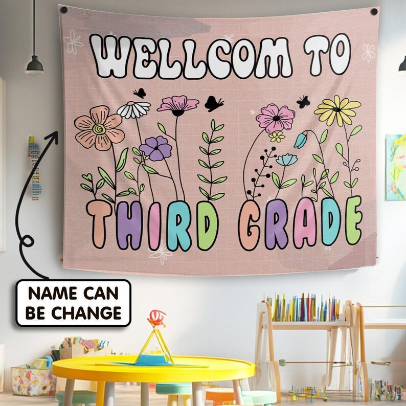 Personalized Classroom Decor, Classroom Tapestry, Class Tapestry, Third ...