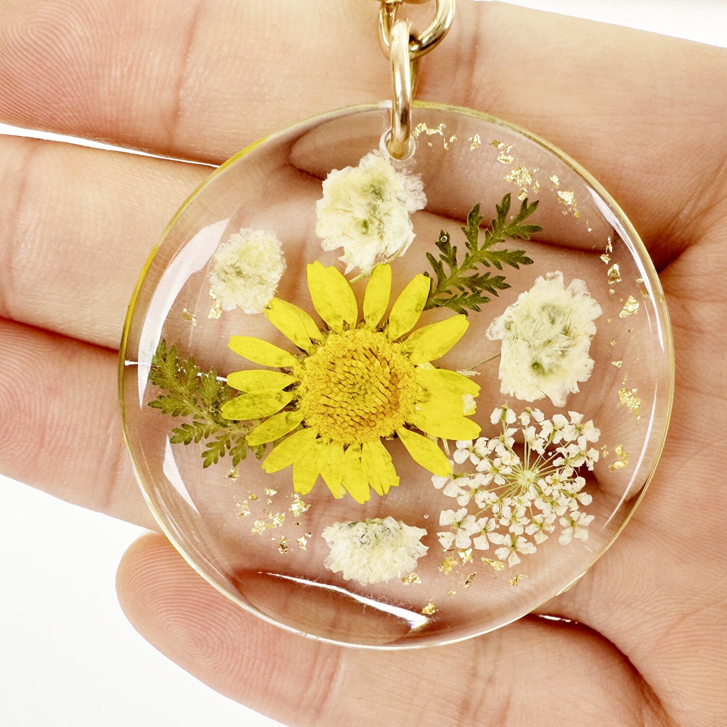 Handmade Resin Keychain, Real Dried Flowers, Boho Keychain - Etsy