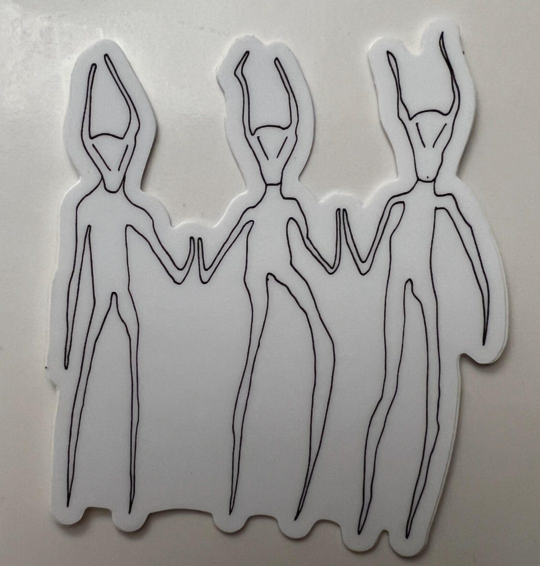 Aliens Holding Hands Sticker - Etsy