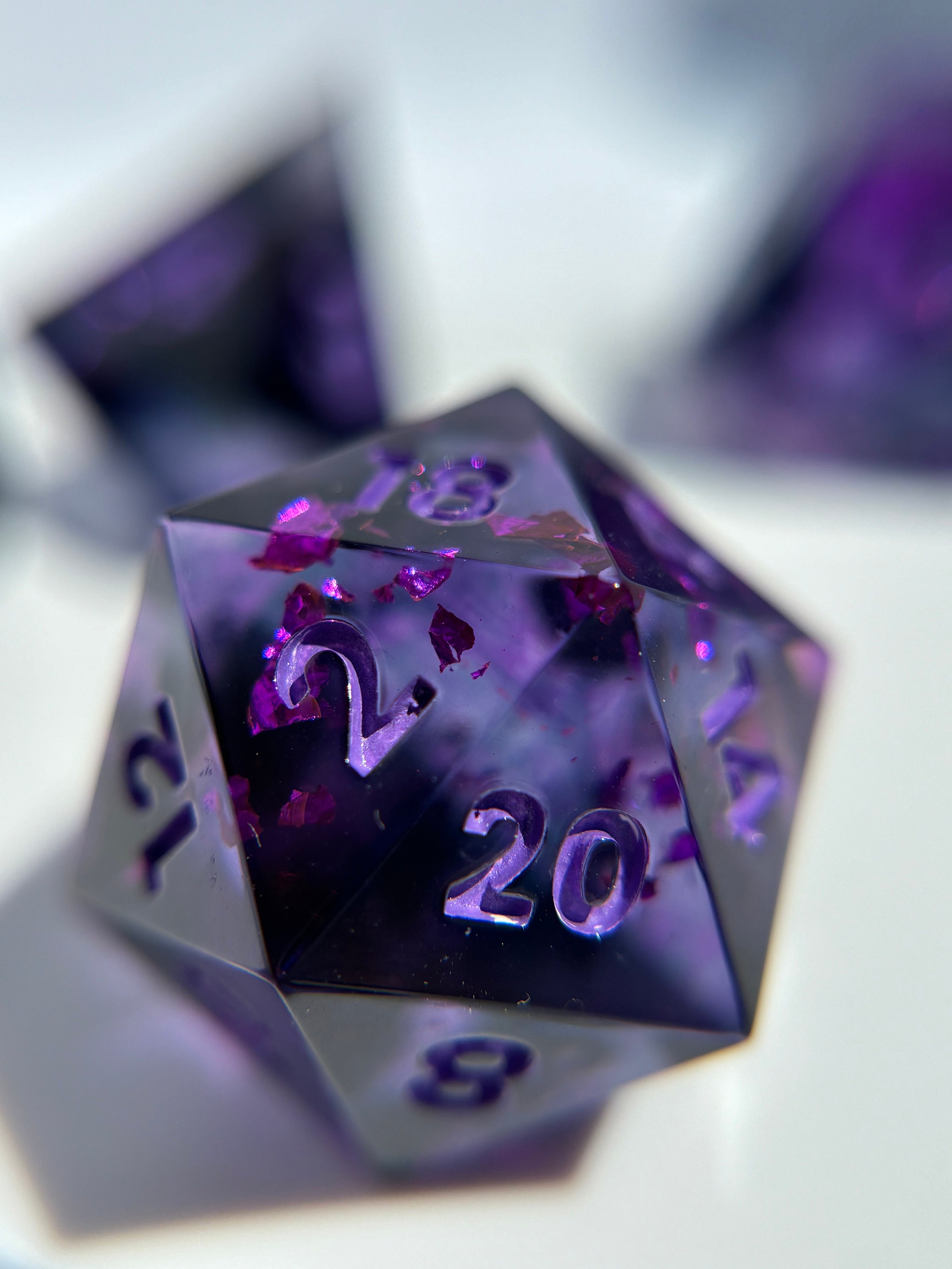 Purple Warlock DND Dice Set 7-piece Collection for TTRPG Lovers Cosmic ...