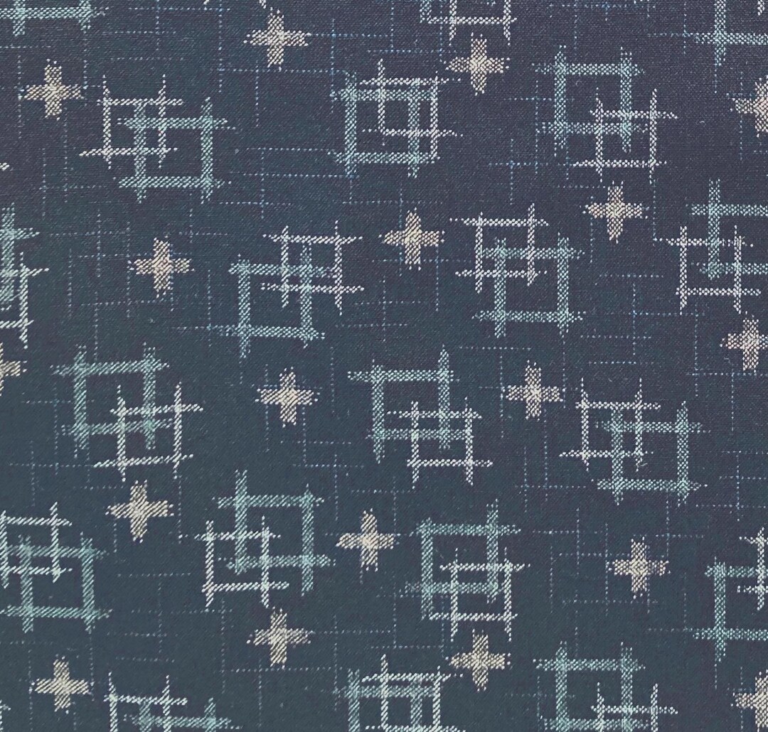 Igeta Pattern (parallel Cross) in Navy, Japanese Cotton Fabric, Sold by ...