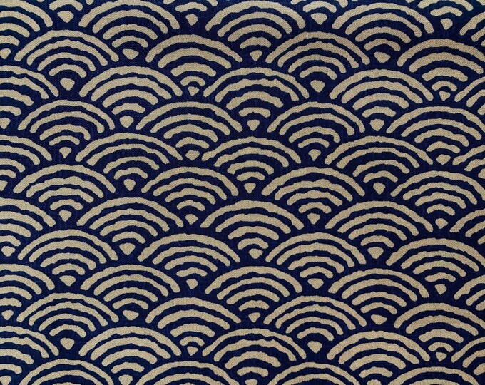 Ocean Waves Fabric Japanese Waves by Forestsea Blue Scallop Ocean Baby ...
