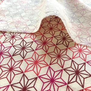 Asanoha Pattern (hemp Leaf) in Pink and Red Shades, Japanese Cotton ...