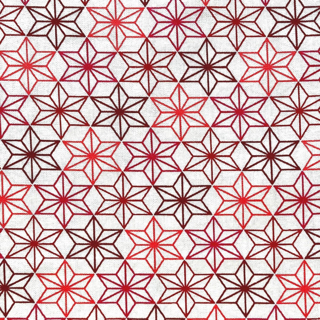 Asanoha Pattern (hemp Leaf) in Pink and Red Shades, Japanese Cotton ...